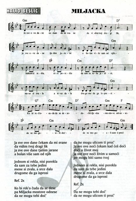 Prodajem paket nota - pjesama!