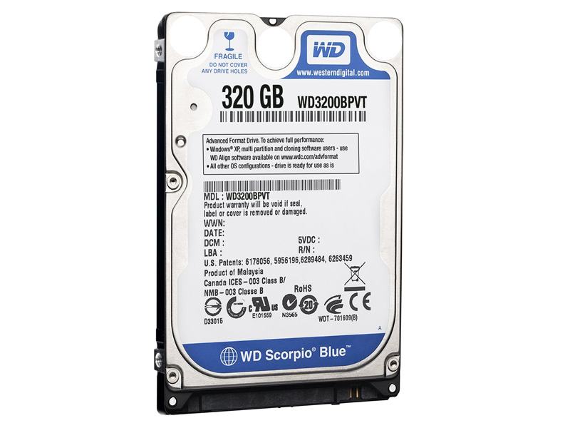 320GB WD SCORPIO Blue WD3200BPVT-22JJ5T0 2.5 SATA