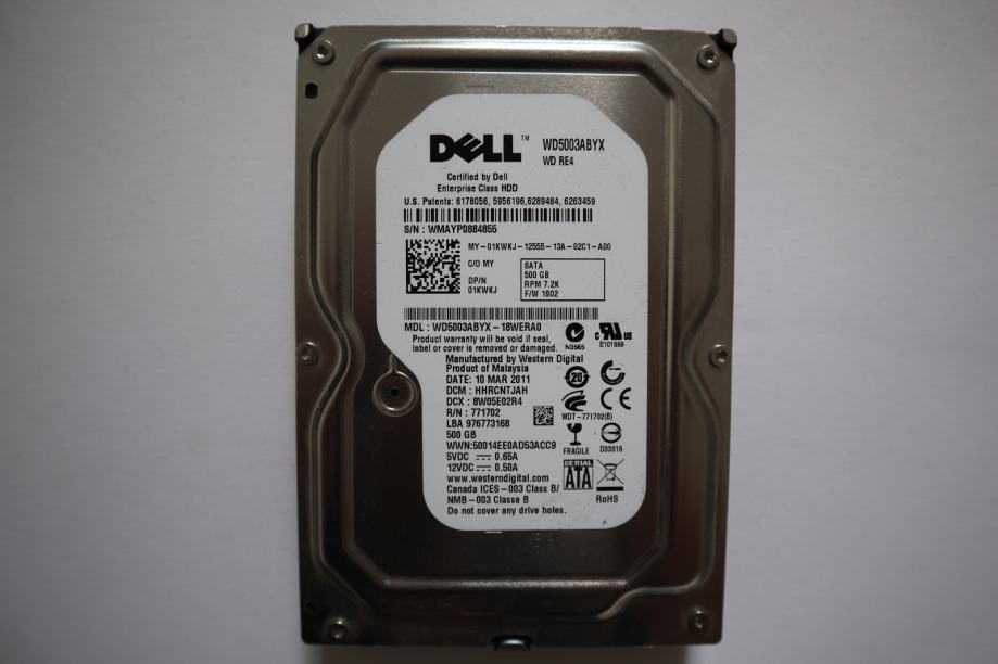Dell 500GB SATA 3.5 HDD