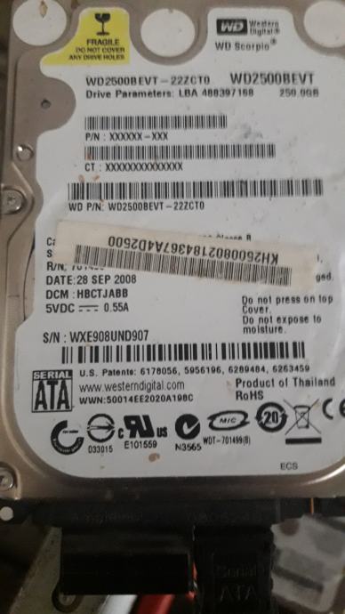 Hard disc WD 250gb