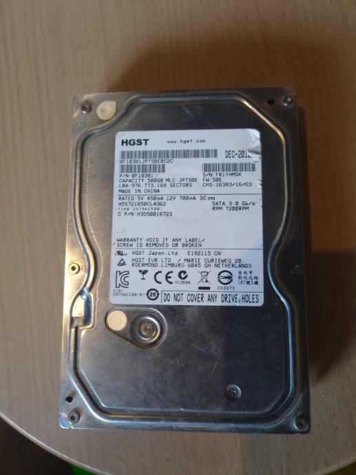 hard disk HGST 500GB