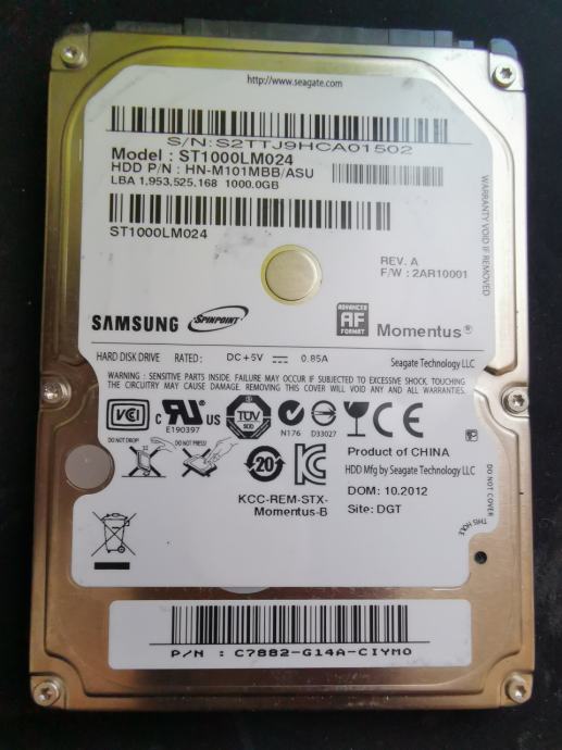 HDD Seagate Samsung Momentus ST1000LM024 2.5 1TB SATA inter. | Rč. R1