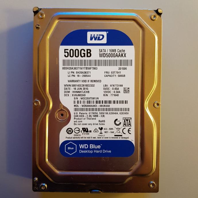 HDD WESTERN DIGITAL BLUE 500GB SATA 3