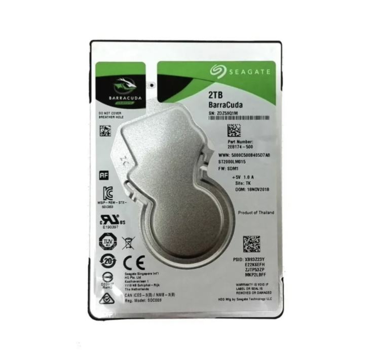 Seagate Barracuda 2TB, Internal, 5400 RPM, 2.5 inch Hard Drive
