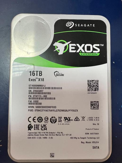 Seagate Exos X18 Enterprise Model Hard Disk HDD 16TB