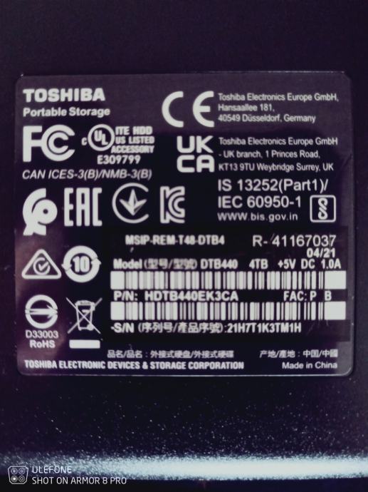 vanjski HDD TOSHIBA CANVIO 4Tb 2,5 SATA