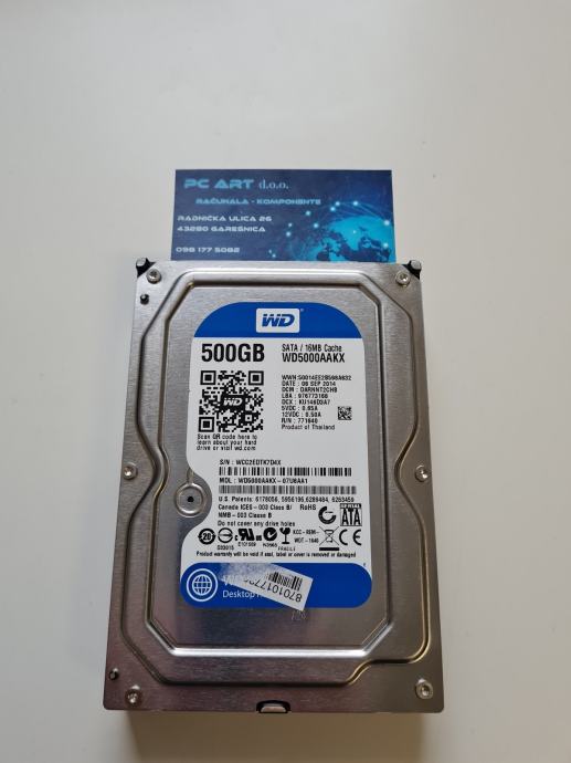WD Blue 500 GB (WD5000AAKX) 3.5 SATA-III 6Gb/s HDD - Račun / R1