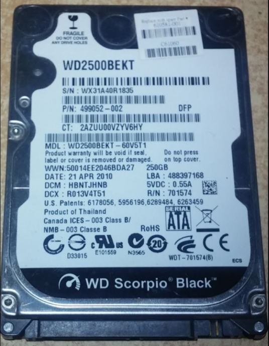WD Scorpio Black 250 GB