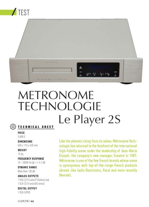 Prodajem high-end Metronome 2S CD Player s poboljšanim DAC-om