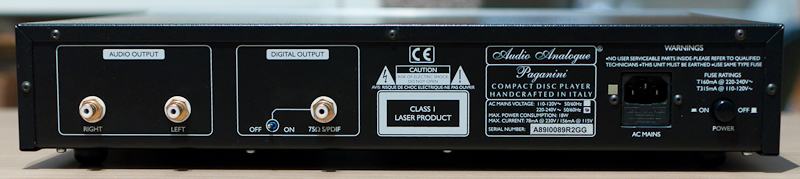 CD player Audio Analogue Paganini