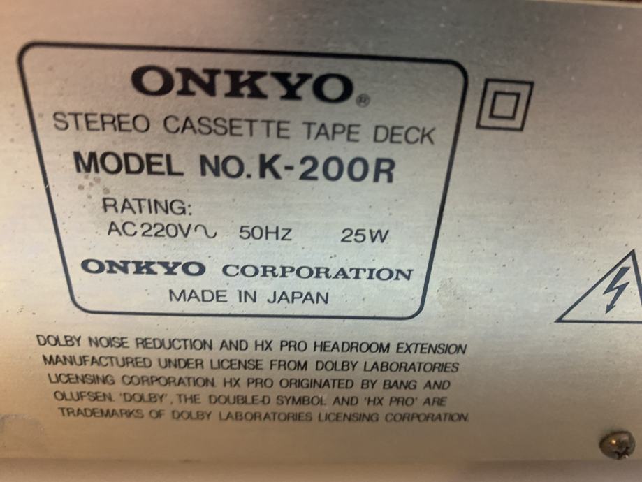 ONKYO K-200R HX Pro Stereo Cassette Tape Deck odlicno stanje
