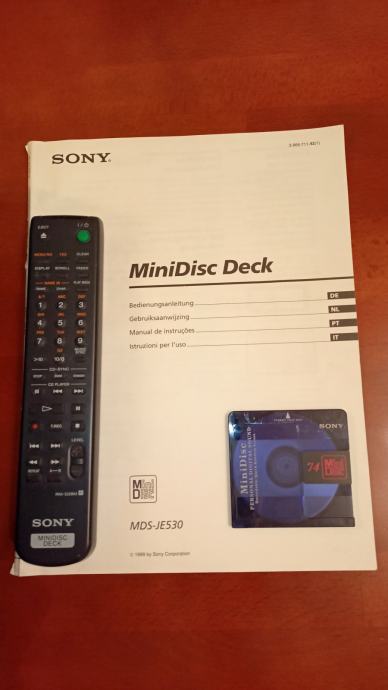 SONY MINIDISC MDS-JE530, KAO NOVI, MALO KORIŠTEN, ORIGINAL JAPAN