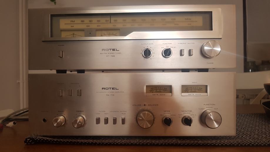 Rotel RA-713 plus RT-725 vintage komplet