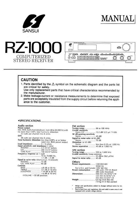 Vintage Sansui Computerized Stereo Receiver RZ-1000