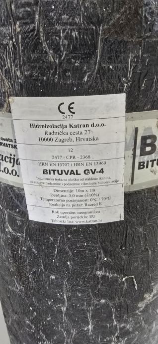 Katran hidroizolacija-bitumenska traka, ALV-4, GV-4, V-4