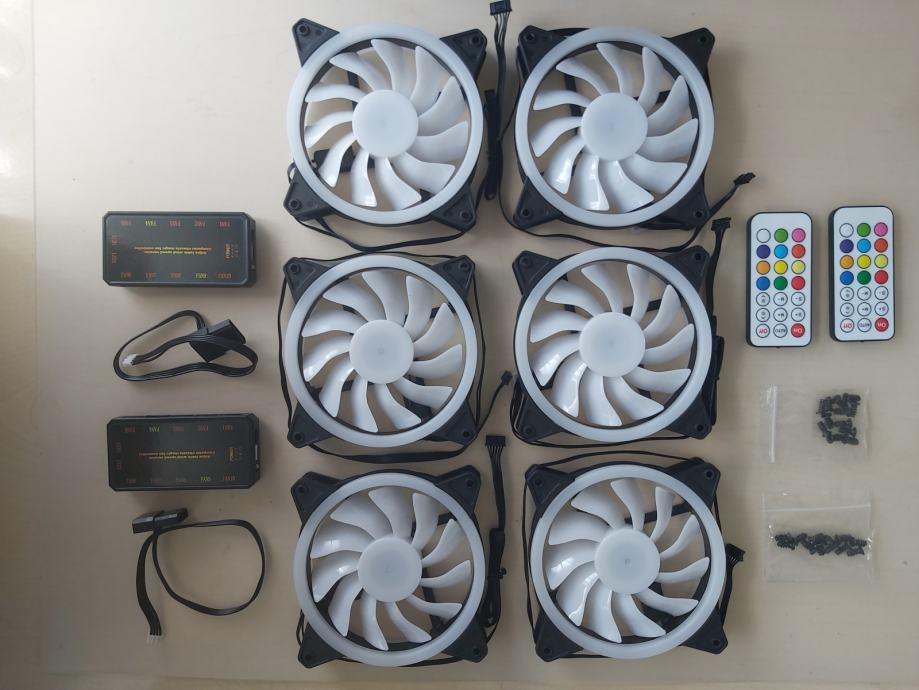 NaviaTec RGB PC Case Dual Ring Fan 3x Controller BUNDLE x2