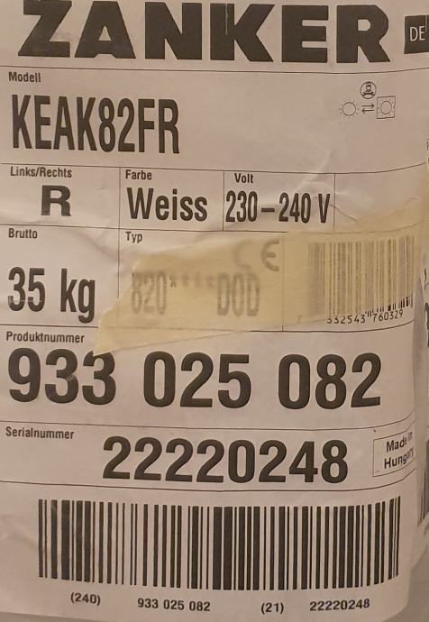 Novi ugradbeni Hladnjak Electrolux/Zanker KEAK82FR