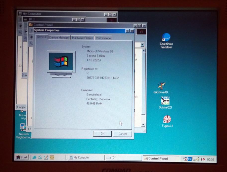 Compaq LTE retro laptop (Pentium 120 mhz, Windows 98)