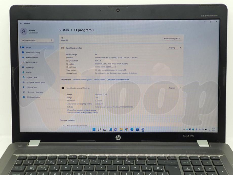 HP ProBook 4730s i5 2450M/8GB/256 GB SSD/AMD Radeon HD 7470M i Intel H