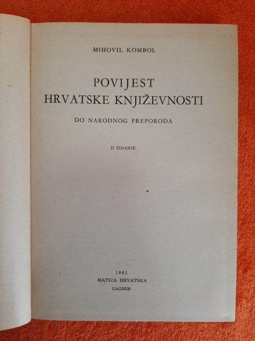 Povijest hrvatske književnosti do preporoda - Mihovil Kombol