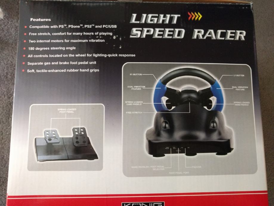 Konig Light Speed Racer Volan s pedalama za PC i PS2