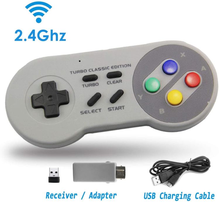 Retro SNES Super Nintendo wireless Joystick kontroler gamepad PC