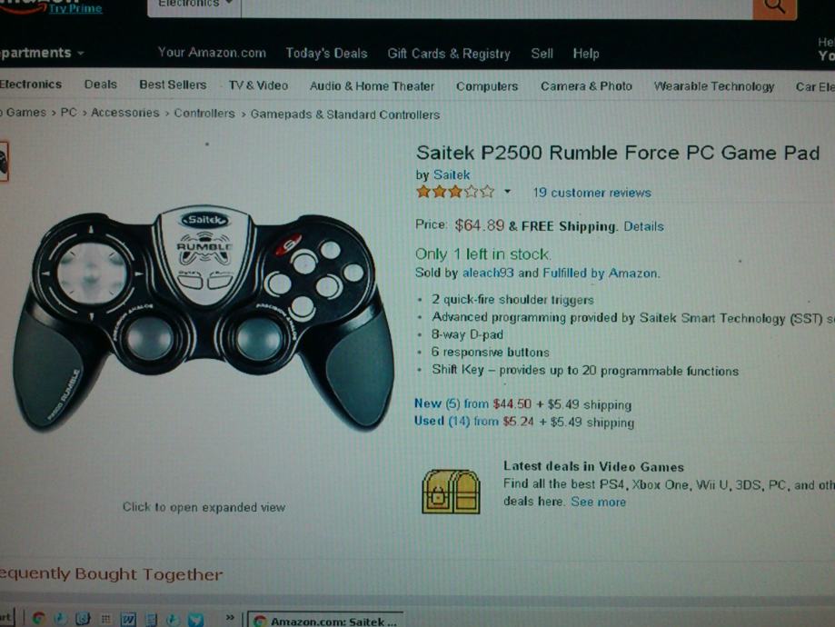 Saitek P2500 rumble usb