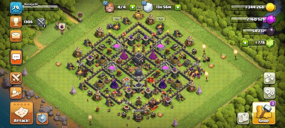 Clash of Clans town hall 9 account