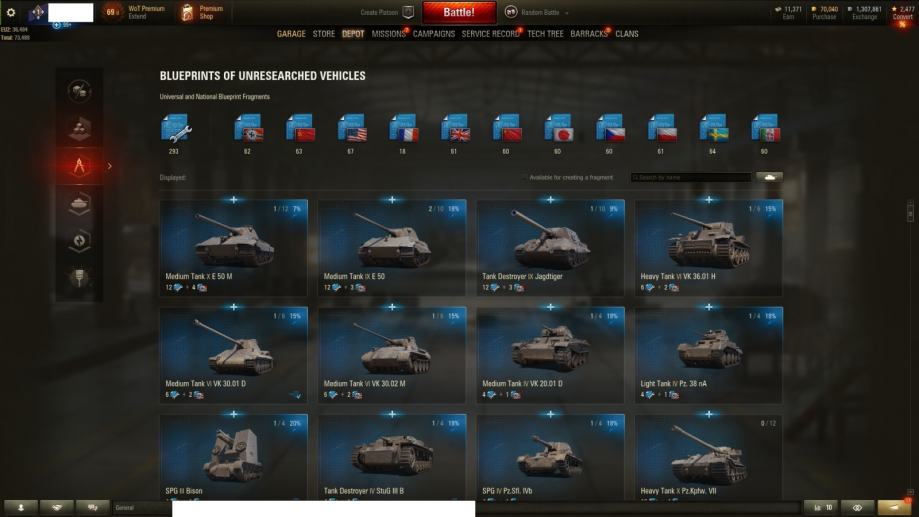 World of tanks account, 70k gold,OBJ 703 version 2, E75 TS