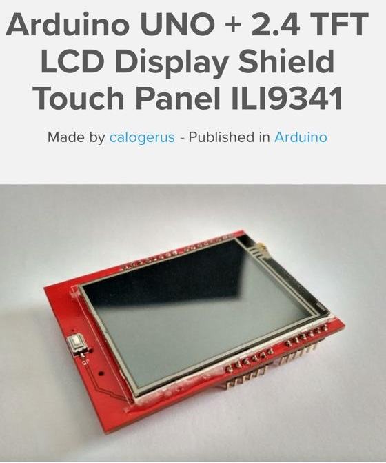Arduino uno 2.4 tft lcd touch shield Arduino uno 2.4 tft lcd touch shield
