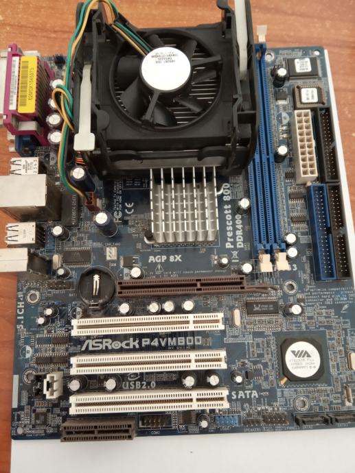 Asrock P4vM800; Intel Pentium 4, 1,5 GHz; napajanje Codegen 300 W