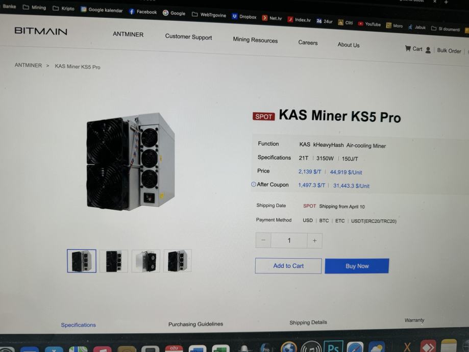 Bitmain KS5 PRO 21 Th/s DOSTUPAN ODMAH Iceriver , Antminer