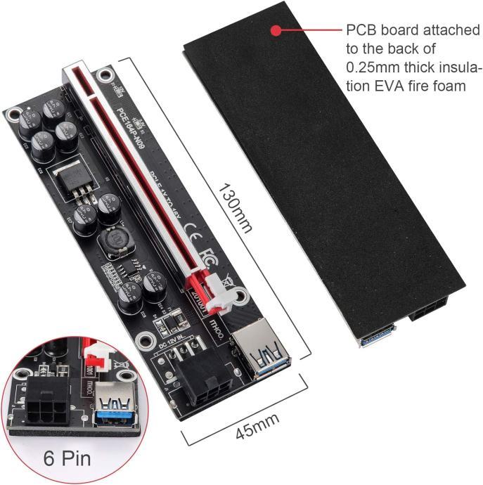 gpu riser PCI-E 1X to 16X V009S-PLUS Riser Card