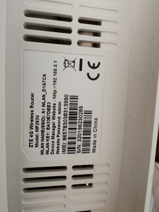 Homebox router ZTE MF283V