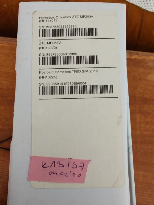 Homebox router ZTE MF283V