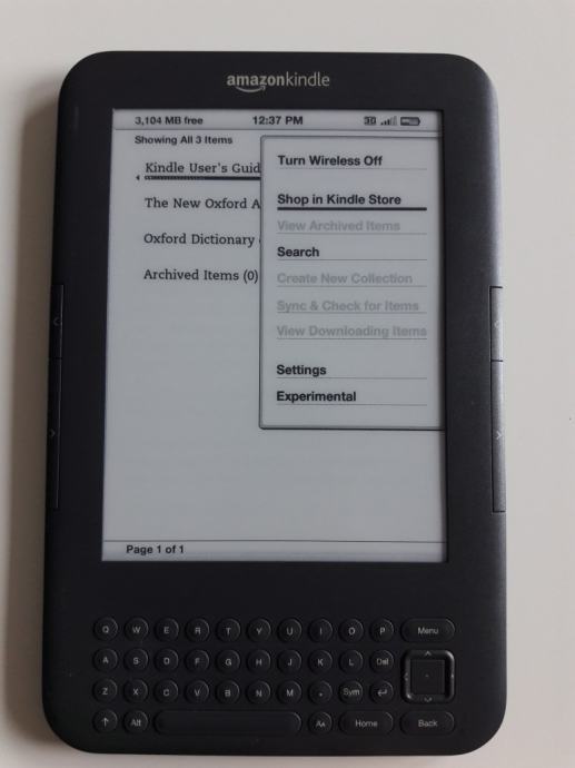 Kindle 3. generacije (3g)