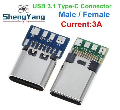 Konektor USB-C 3.1 Type SMD 5muški +5ženski SET-10konektora