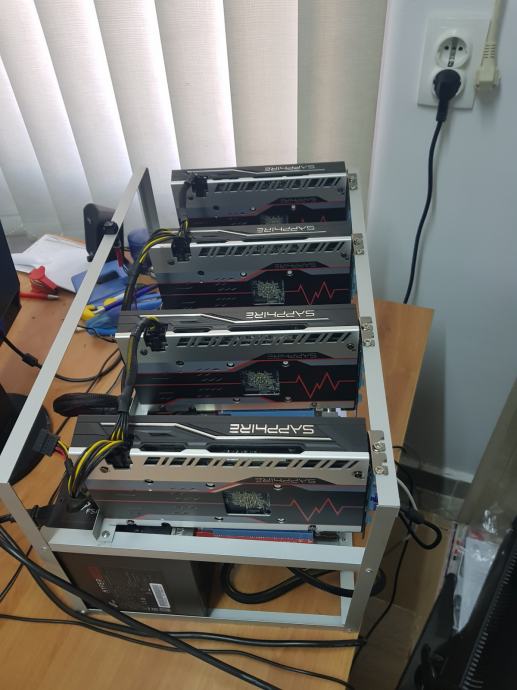 Mining rig 4 kom RX580 Pulse DUAL, 8GB DDR5, 256-bit