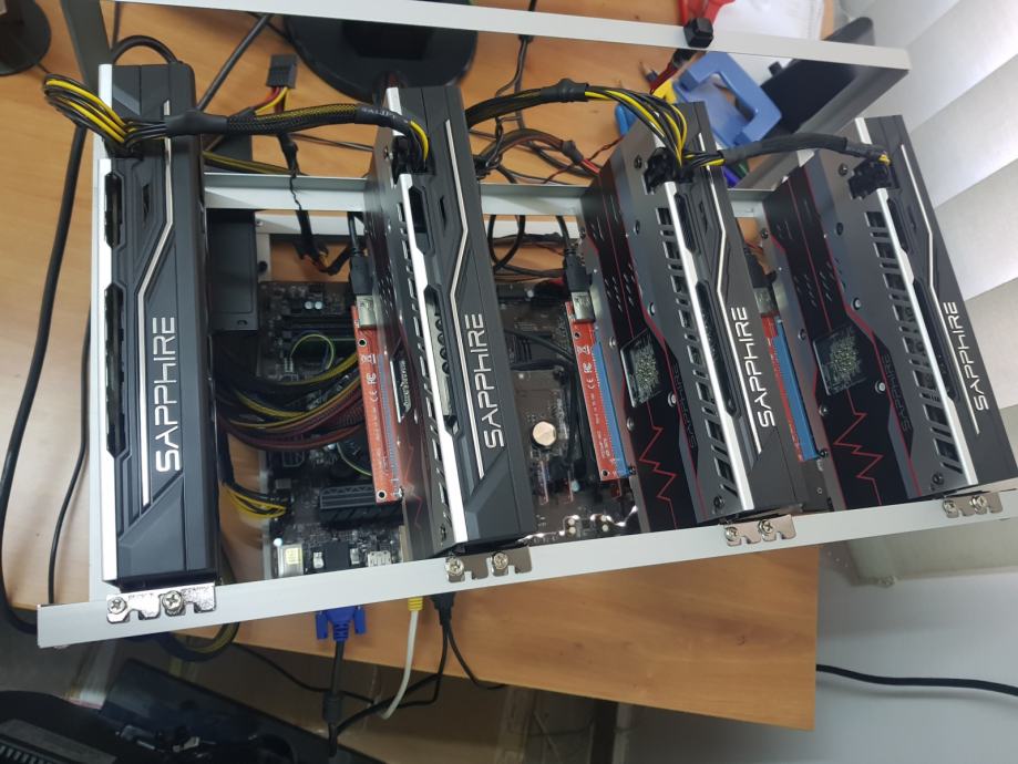 Mining rig 4 kom RX580 Pulse DUAL, 8GB DDR5, 256-bit