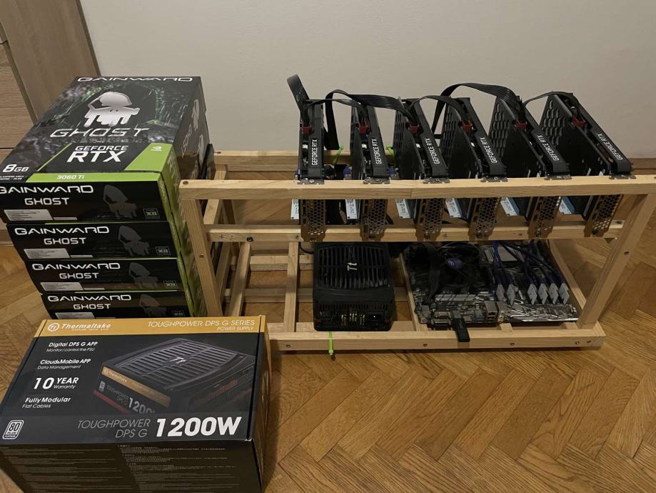 Mining Rig 6 x NVIDIA RTX 3060Ti 8GB - (360 MH/s ETH)