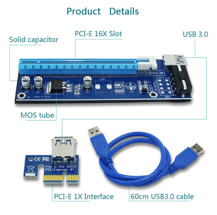 Riser Card Adapter PCI-E 1X-16X