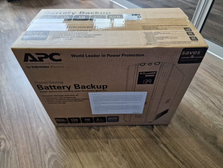 UPS APC BR1500GI 865W/1500VA, NOV, NEKORIŠTEN, RAČUN, GARANCIJA