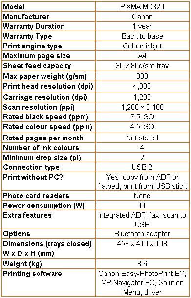 Canon PIXMA MX320 printer, skener i fotokopirni uređaj, fax