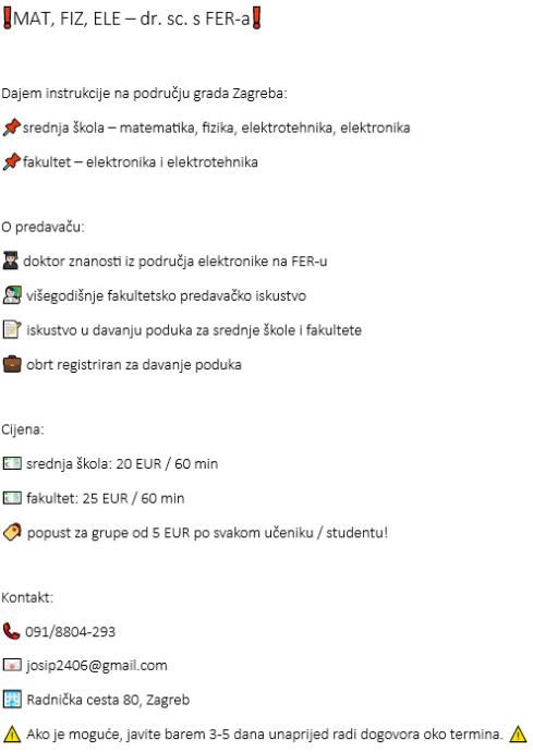 MAT, FIZ, ELE – dr. sc. s FER-a