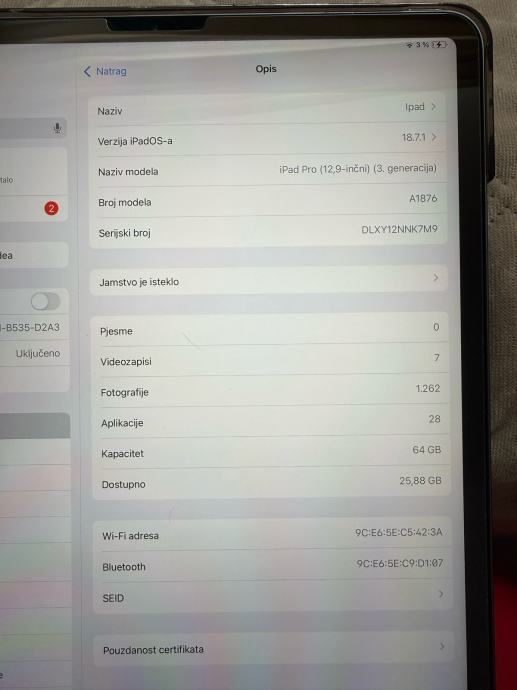 iPad 12.9” (gen 3)