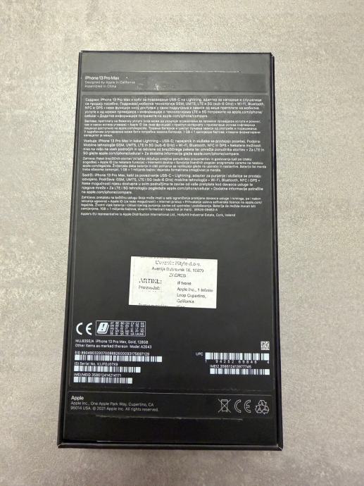 IPHONE 13 PRO MAX 128GB GOLD kutija oprema nova baterija 100%