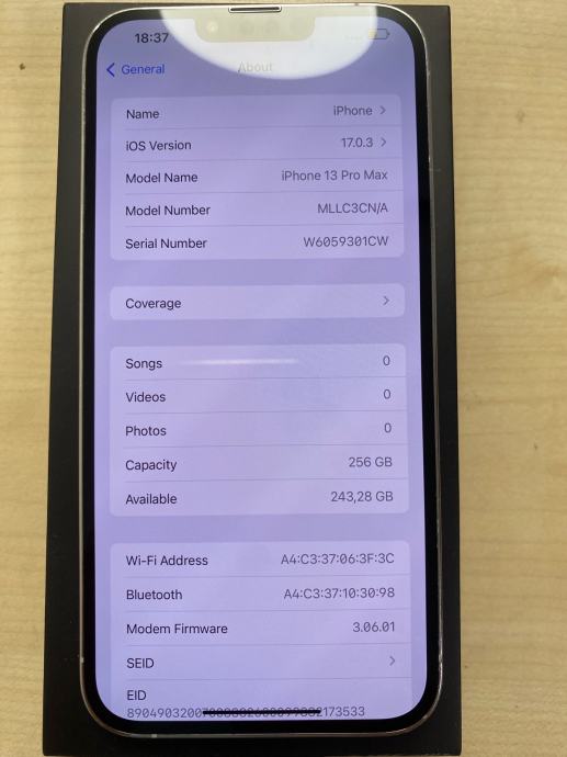 iPhone 13 Pro Max Silver 256gb KAO NOV