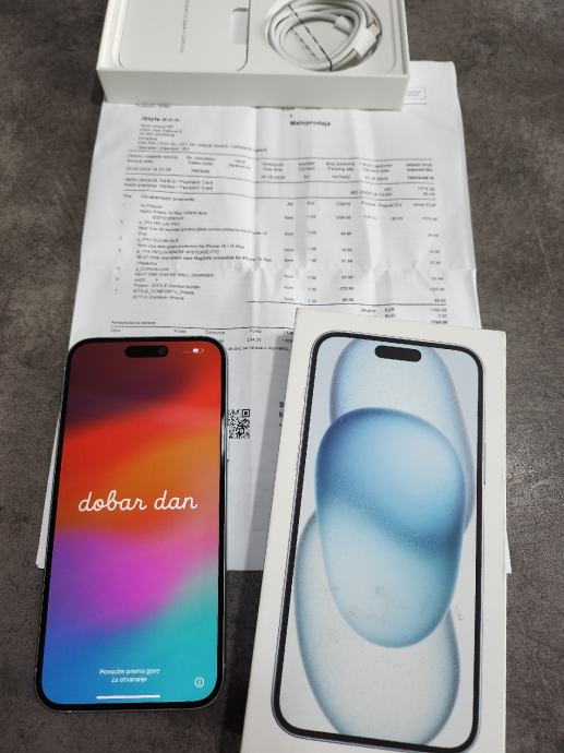 iPhone 15 Plus 128GB Blue kupljen 20.05.24 samo isproban,račun,zamjena