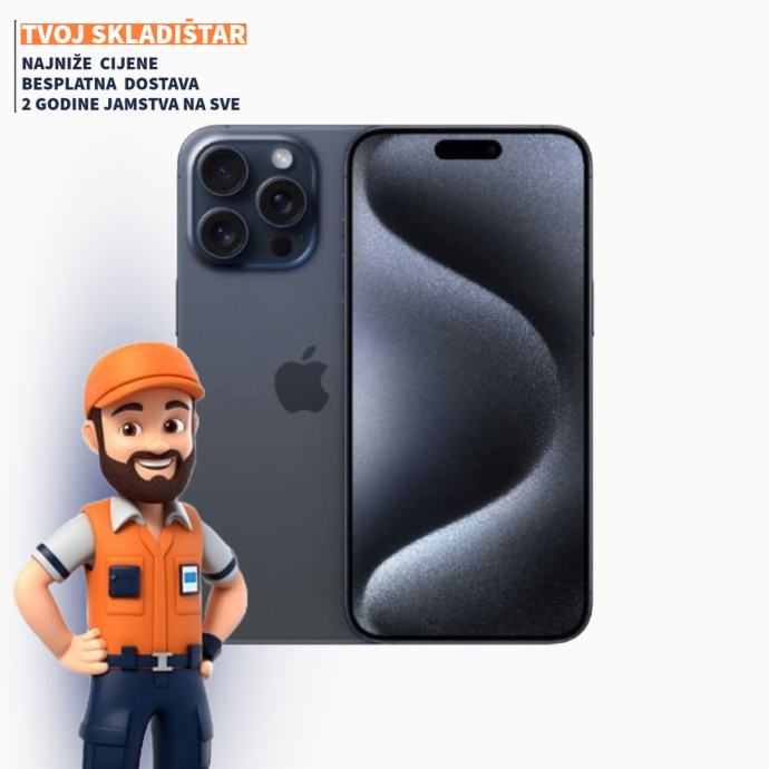 % Apple iPhone 15 Pro Max 1 TB Blue Titanium