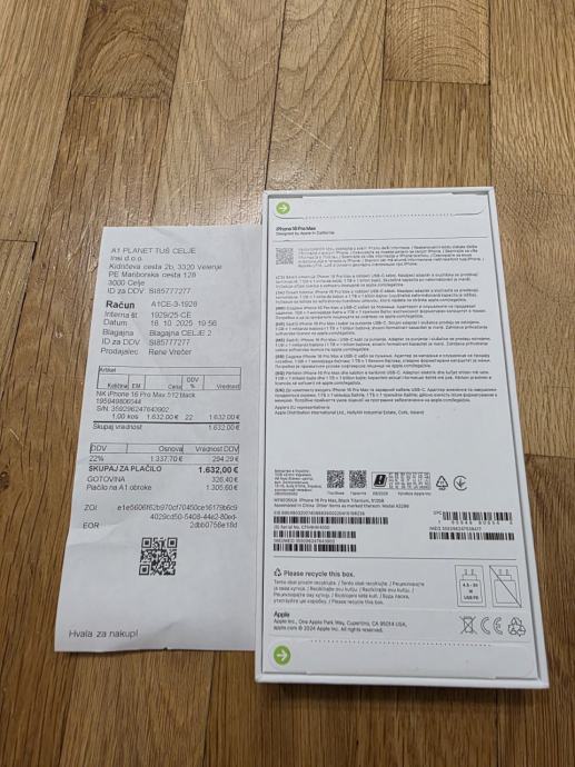 Apple iPhone 16 Pro Max 512Gb sve boje (NOVO)